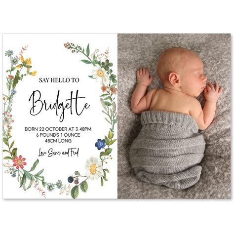 Vintage Garden Birth Announcement Cards