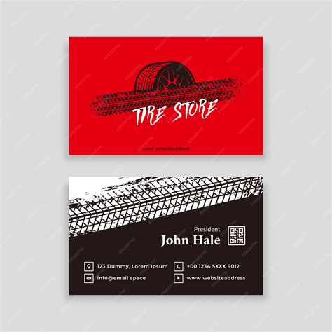 Premium Vector Vectorblack And Red Business Card Design For A Tire