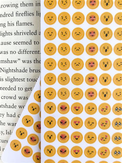 Emoji Book Annotation Sticker Sheet Etsy Uk
