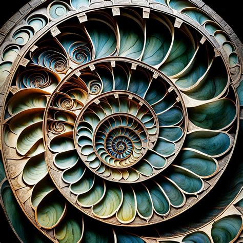 Natural Fibonacci Sequence In A Nautilus Shell