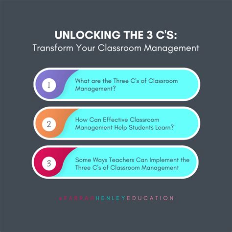 Unlocking The 3 Cs Transform Your Classroom Management Farrah