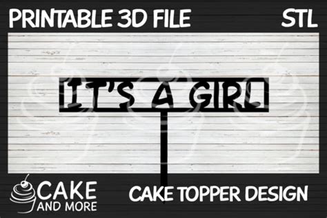 Bold Its A Girl Block Topper · Creative Fabrica
