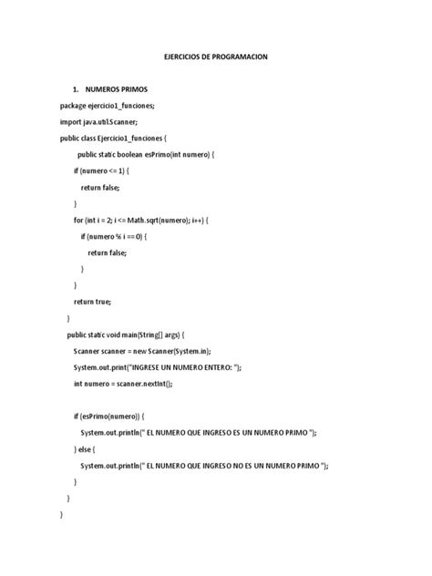 Ejercicios De Programacion Pdf