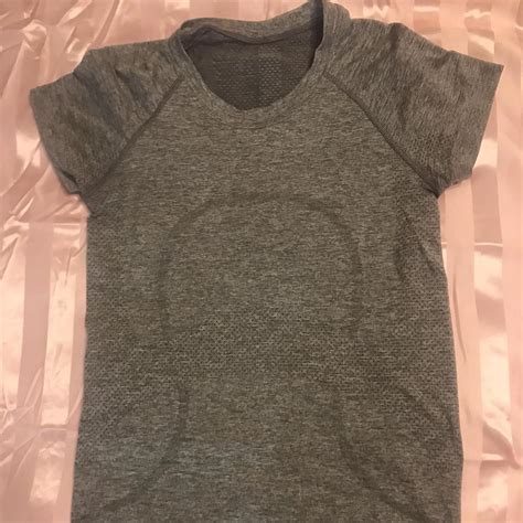 Lululemon Grey Swiftly Tech Small Hole On Back Not Depop