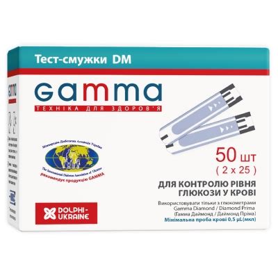 Тест-смужки Gamma DM для глюкометра 50 штук (2х25) : інструкція + ціна ...