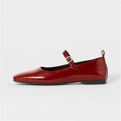 Red Patent Leather Mary Jane Flats Red Patent Leather Flats Leather
