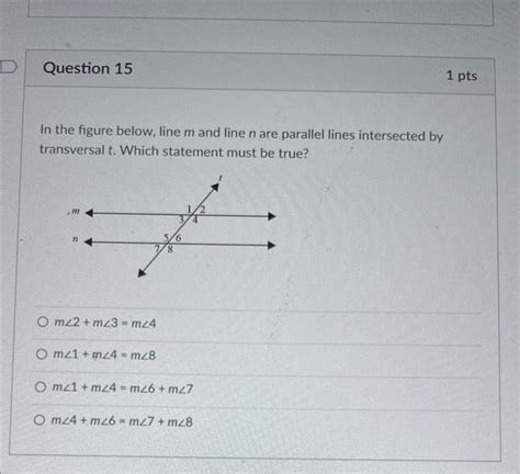 Solved In The Figure Below Line M And Line N Are Parallel Chegg