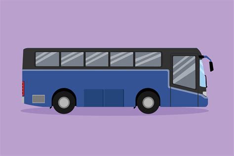 Character Flat Drawing Side View Of Bus That Will Serve Passenger