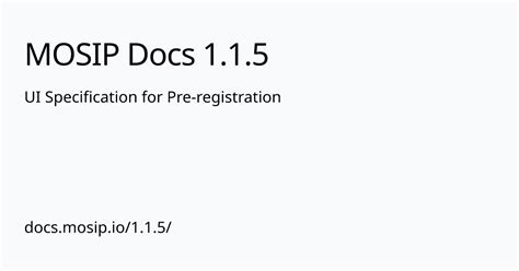 ui specification for pre registration mosip docs 1 1 5