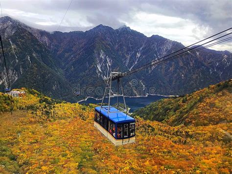 Tateyama Kurobe Alpine Ropeway In Autumn Editorial Stock Image Image