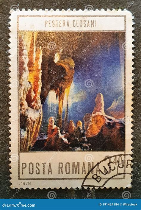 A Postage Stamp From Romania In 1978 With The Theme Caves Editorial