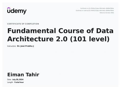 Eiman Tahir On Linkedin Dataarchitecture Coursecompletion Datascience Careergrowth