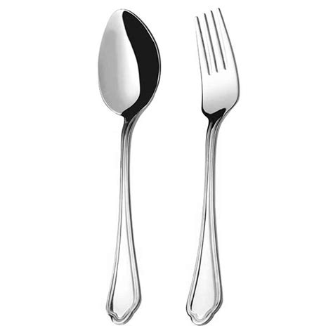 Steel Spoon And Fork Flatware Set Of 12 Model Aria Shopipersia