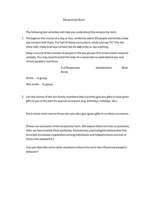 Exercise On Reciprocity Norm Pdf