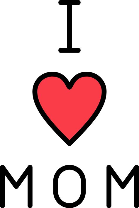 I Love Mom Vector Icon 20467049 Vector Art At Vecteezy