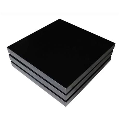 Table Basse Carrée 3 Étagères Noir Blanc Brillant Venti à Prix Carrefour
