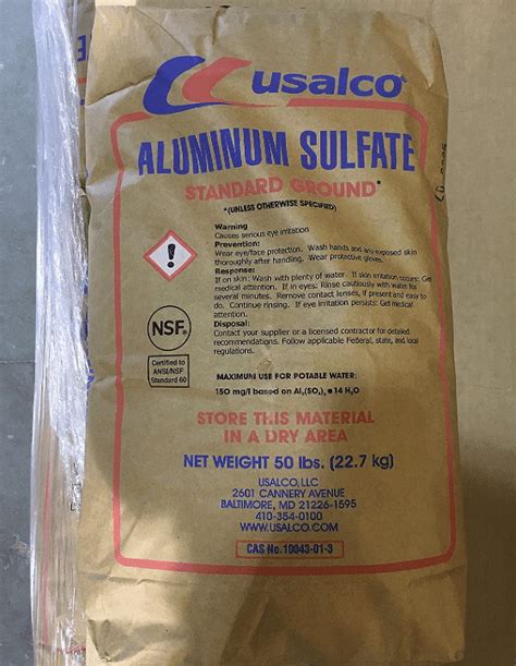 Ernst Grain And Livestock Aluminum Sulfate 50lb Bag 99 Purity