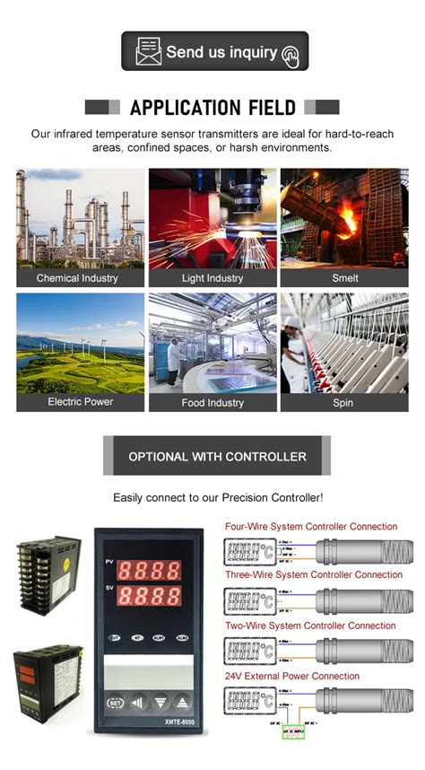 50c ~ 300c Degree Digital Electrical Infrared Temperature Sensors For