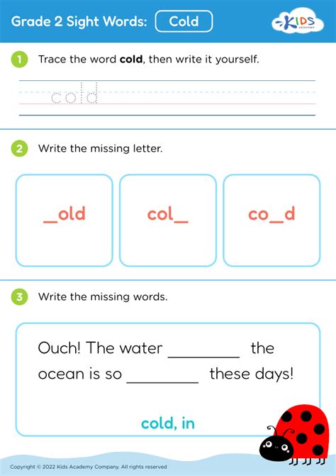 2nd Grade Sight Words Worksheets Free Second Grade Pdf Printables