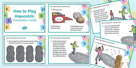 How To Play Hopscotch Instruction Cards Teacher Made