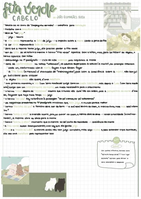 Aesthetic Note Taking From Literature Class Uso Do Hifen Cores Fita Verde