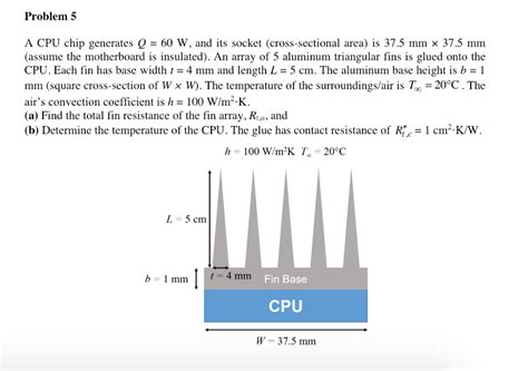 Solved Problem A CPU Chip Generates Q W And Its Socket Chegg Com
