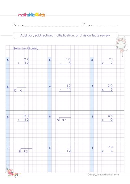 Free Printable Mixed Operations Math Worksheets For 3rd Graders