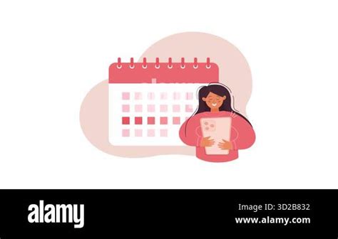 Animated Woman Managing Her Schedule With Calendar And Planning Events On White And Green Screen