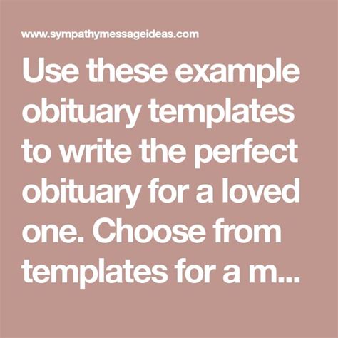 29 Obituary Templates To Help You Write Your Own Obituary Samples For