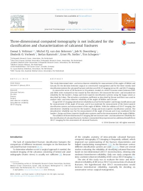 Pdf Three Dimensional Computed Tomography Is Not Indicated For The Classification And