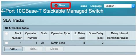 Configure IP SLA Tracking For IPv Static Routes On An SG XG Switch Cisco