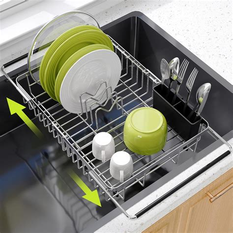 Jasiway Dish Drying Rack In Sink Expandable Stainless