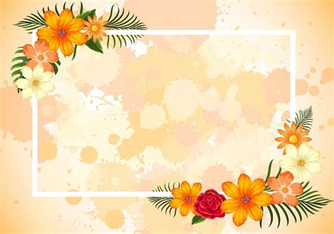Marco De Flores Naranjas Borde De Flores Naranjas Ilustraciones Stock