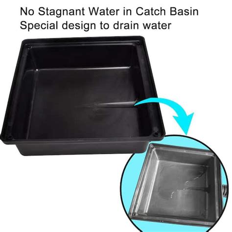 Angel Sar 12 In X 12 In Black Plastic Low Profile Gutter Catch Basin