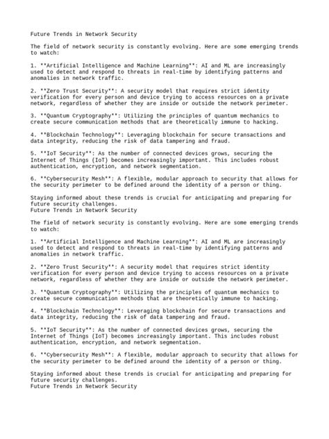 Network Security Future Trends Download Free Pdf Security
