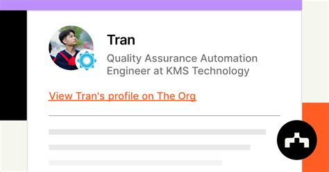 Tran Quality Assurance Automation Engineer At Kms Technology The Org