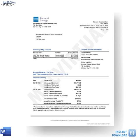 American Express Bank Statement Template Best Templates Resources