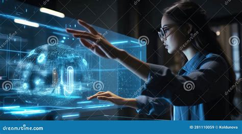 A Person Interacting With A Holographic Interface Representing Advancements In Augmented