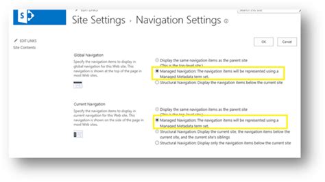 navigation using managed metadata feature of sharepoint 2013
