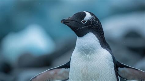 Adele Penguin Stretching Its Wings In Antarctica Cute Penguin Concept Premium Ai Generated Image