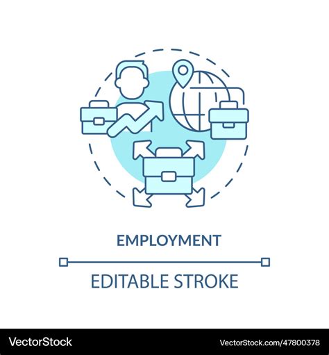 Customizable Employment Linear Icon Fdi Concept Vector Image