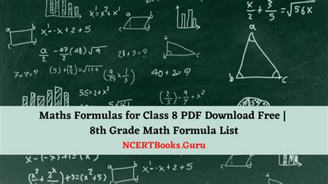 Maths Formulas For Class 8 Chapterwise 8th Std Maths Formulas List