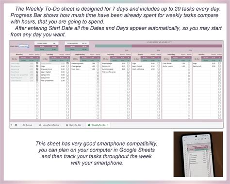 Excel To Do Planner Excel Task Tracker Daily To Do List Weekly Todo List Task Management