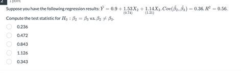solved suppose you have the following regression results