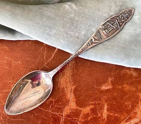 Antique San Francisco Mission Dolores Sterling Silver Spoon Edwardian