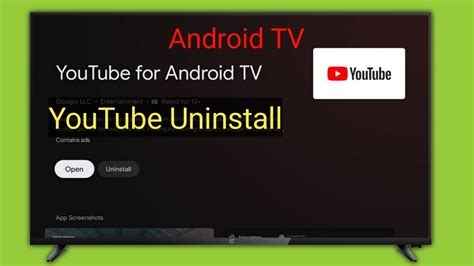 how to uninstall youtube application in android tv youtube