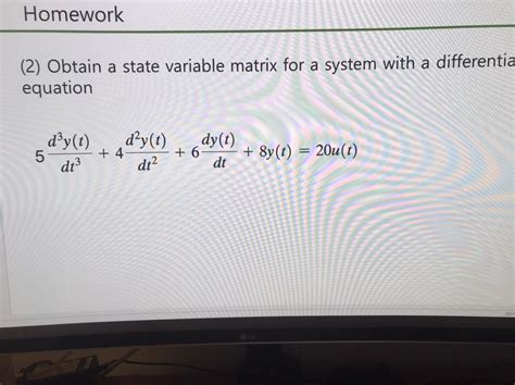 Solved Homework 2 Obtain A State Variable Matrix For A