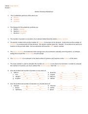 Unit 3 Atomic Structure Worksheet Docx Name Anaya Daniel Period 1 Atomic Structure Worksheet