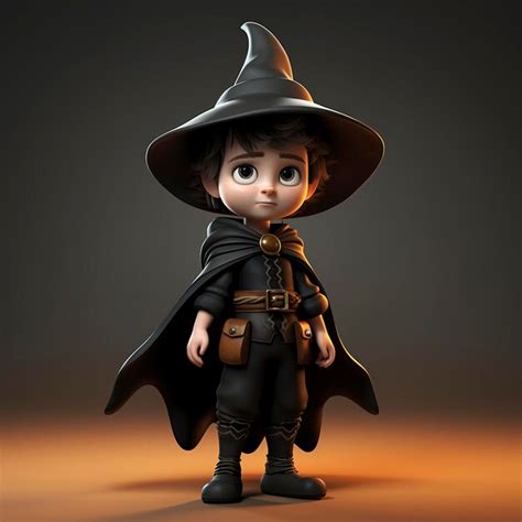 Premium Photo Cute 3d Handsome Male Wizard Character
