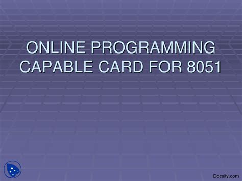 online programming capable card for 8051 microcontroller